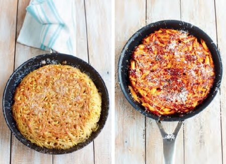 Pasta frittata uit Het pastaboek van Gennaro Contaldo